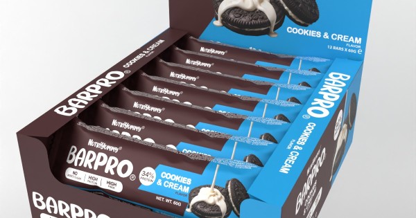BarPro Cookies and Cream 60g - Tasty Protein Bars for Energy